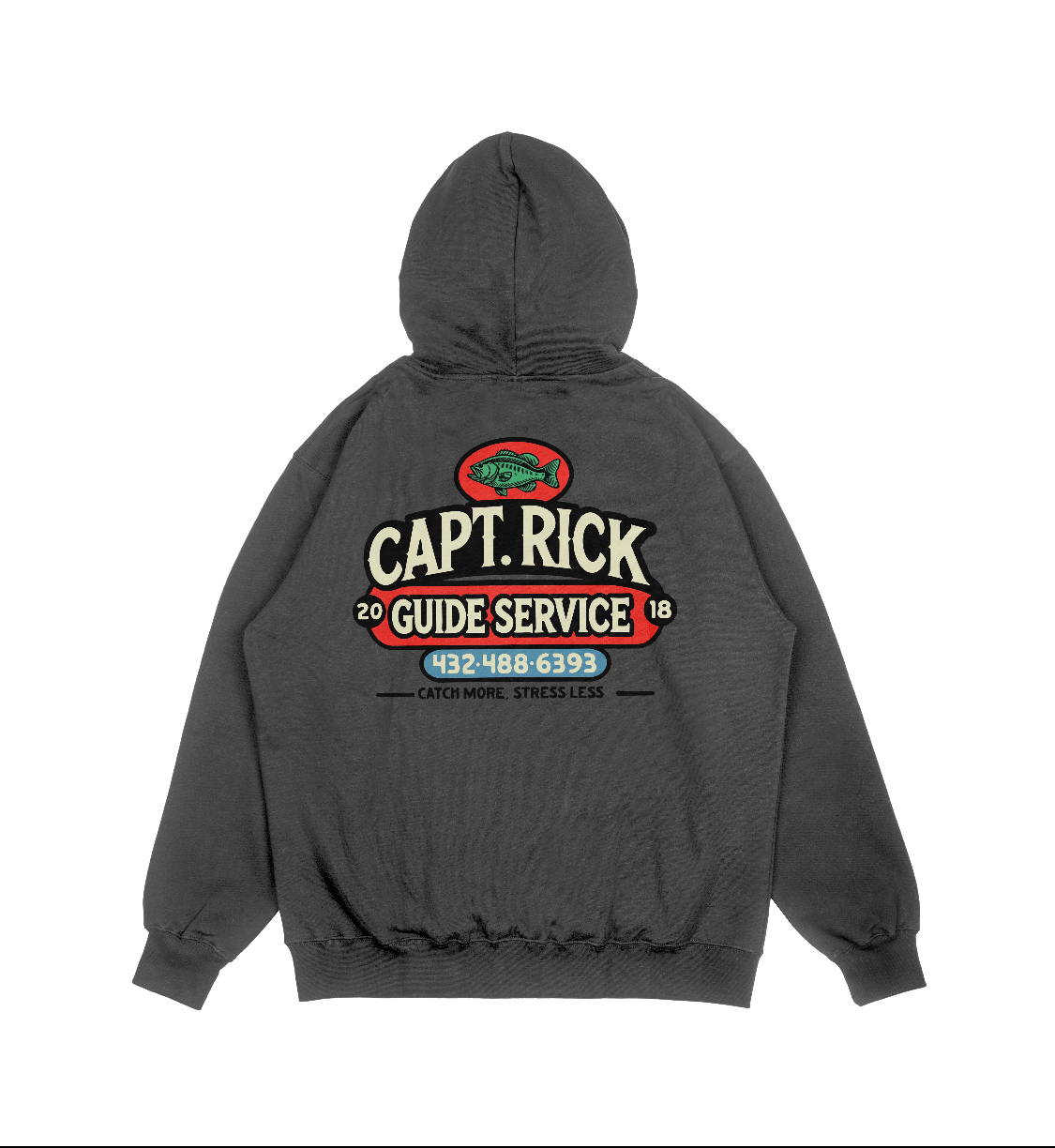 Capt. Rick Logo Hoodie Black – Rick Harris Fishing